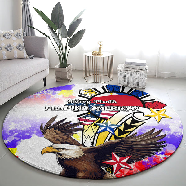 Filipino American History Month Round Carpet The Eight-Rayed Sun Flags ...