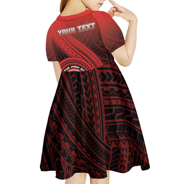 Personalized Fagaitua High School Kid Short Sleeve Dress Polynesian ...