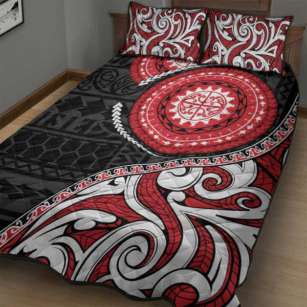 New Zealand Red Maori Koru Simple Style Quilt Bed Set LT05