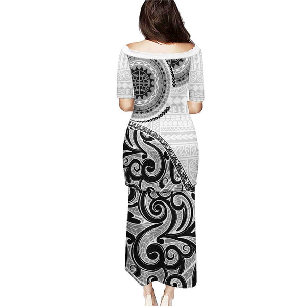 New Zealand White Maori Koru Simple Style Puletasi LT05