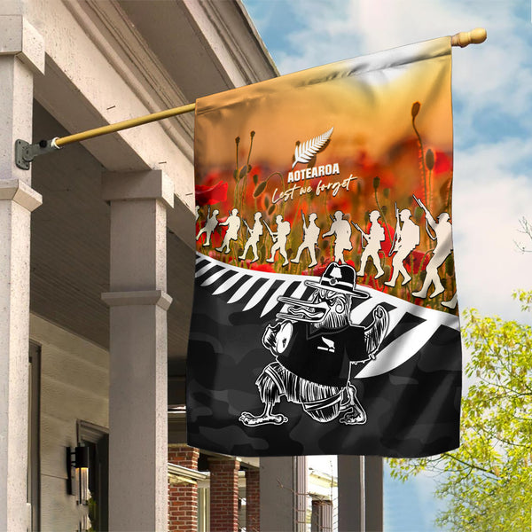 New Zealand ANZAC Rugby Garden Flag Soldier Fern With Kiwi Bird LT05