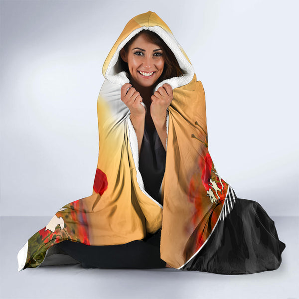 New Zealand ANZAC Rugby Hooded Blanket Soldier Fern With Kiwi Bird LT05