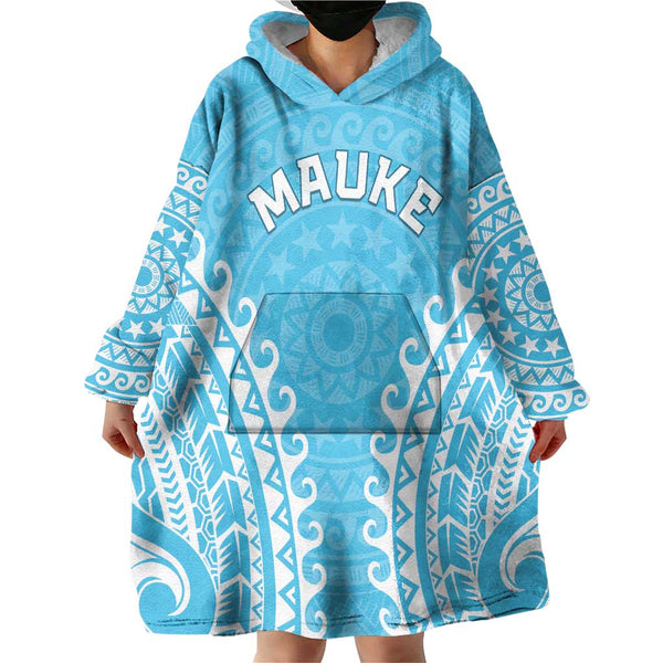 Custom Cook Islands Mauke Wearable Blanket Hoodie Polynesian Tribal ...