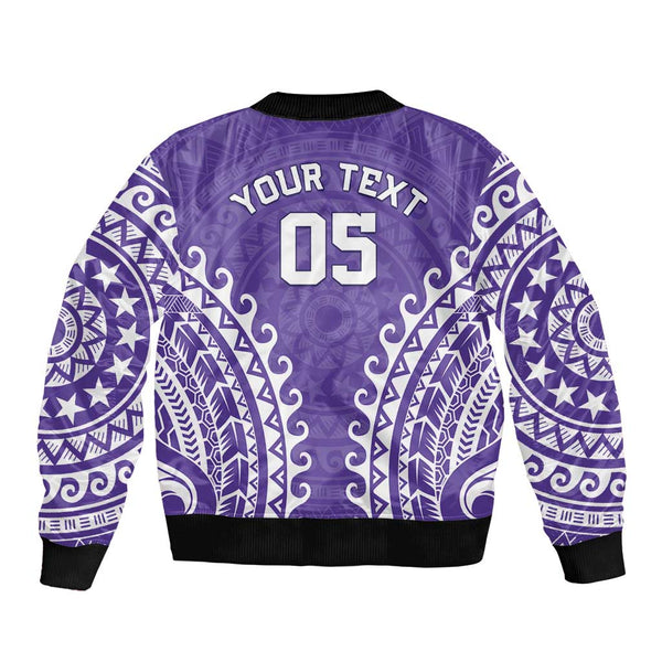 Custom Cook Islands Rarotonga Sleeve Zip Bomber Jacket Polynesian ...