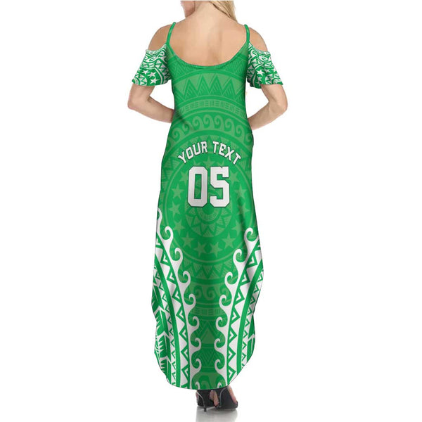 Custom Cook Islands Mitiaro Summer Maxi Dress Polynesian Tribal Tattoo LT05