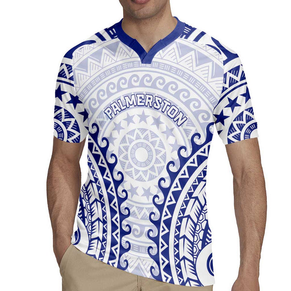Custom Cook Islands Palmerston Rugby Jersey Polynesian Tribal Tattoo LT05