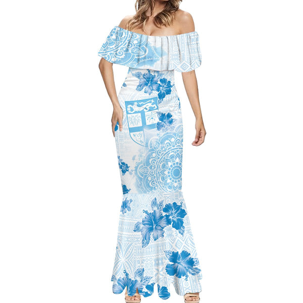 Happy Fiji Girmit Day Mermaid Dress Fijian Tapa With Mandala Pattern LT05