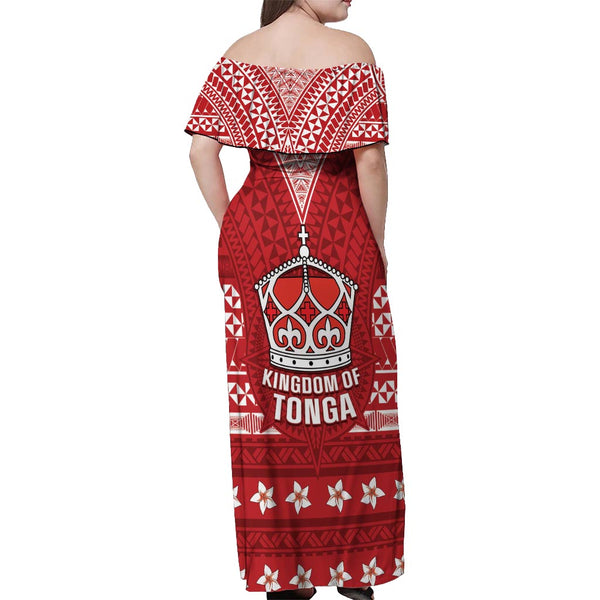 Tonga King Tupou VI Day Off Shoulder Maxi Dress Traditional Tongan ...