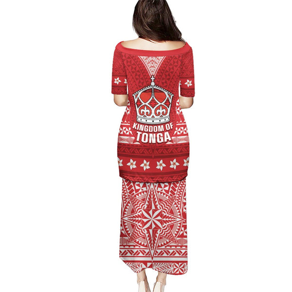 Tonga King Tupou VI Day Puletasi Traditional Tongan Kupesi Pattern LT05