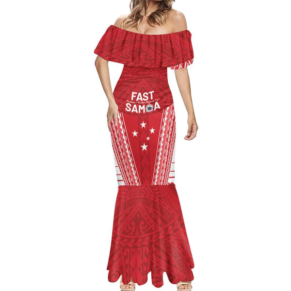 Samoa FAST Mermaid Dress Forever Proud Samoan Tribal Pattern LT05