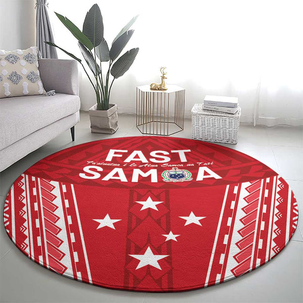 Samoa FAST Round Carpet Forever Proud Samoan Tribal Pattern LT05