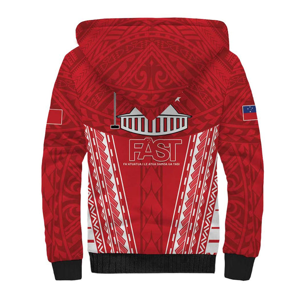 Samoa FAST Sherpa Hoodie Forever Proud Samoan Tribal Pattern LT05