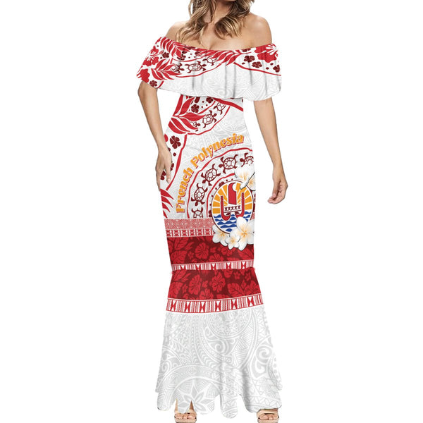 French Polynesia Internal Autonomy Day Mermaid Dress Tropical Hibiscus ...