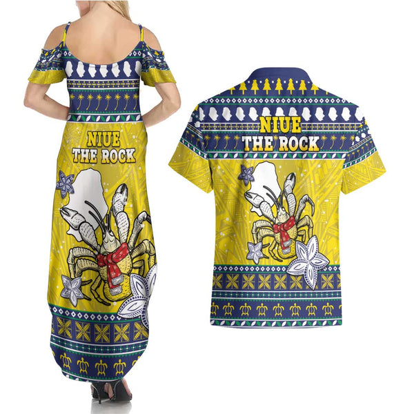 Niue The Rock Christmas Couples Matching Summer Maxi Dress and Hawaiian ...
