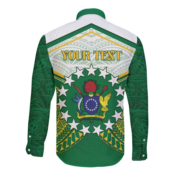 Personalised Cook Islands Ra o te Ui Ariki Long Sleeve Button Shirt ...