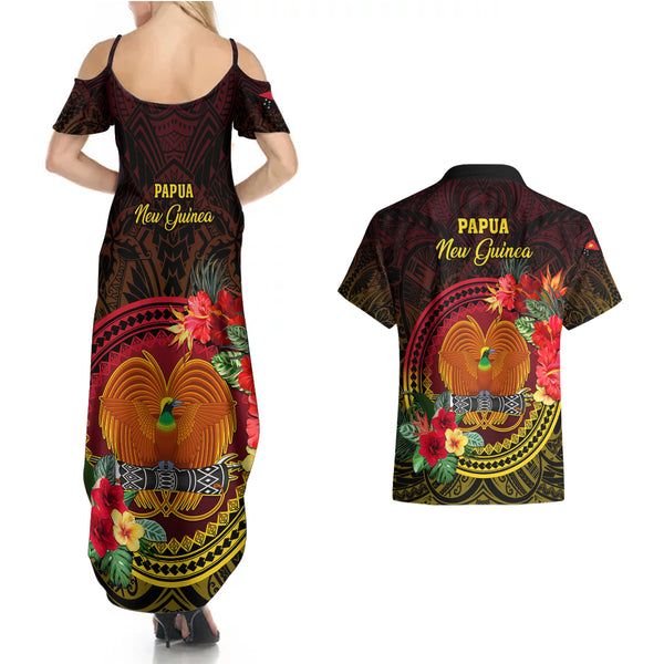 Papua New Guinea Couples Matching Summer Maxi Dress and Hawaiian Shirt ...
