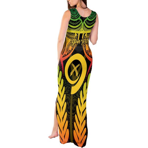 Personalised Vanuatu Father Lini Day Tank Maxi Dress Polynesian Tribal ...