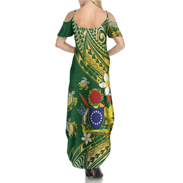 Cook Islands 15 Finest Summer Maxi Dress Plumeria Polynesian Turtle LT05