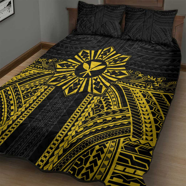 Hawaii And Philippines Together Quilt Bed Set Polynesian Pattern With ...