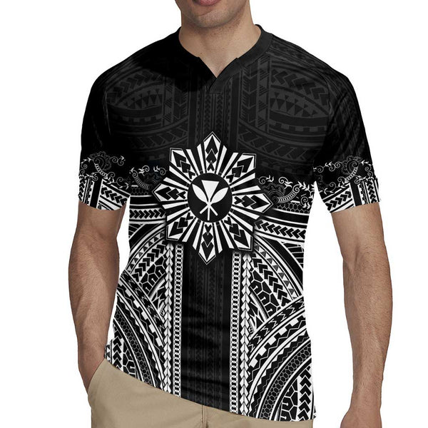 Hawaii And Philippines Together Rugby Jersey Polynesian Pattern With ...