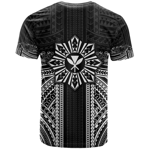 Hawaii And Philippines Together T Shirt Polynesian Pattern With ...