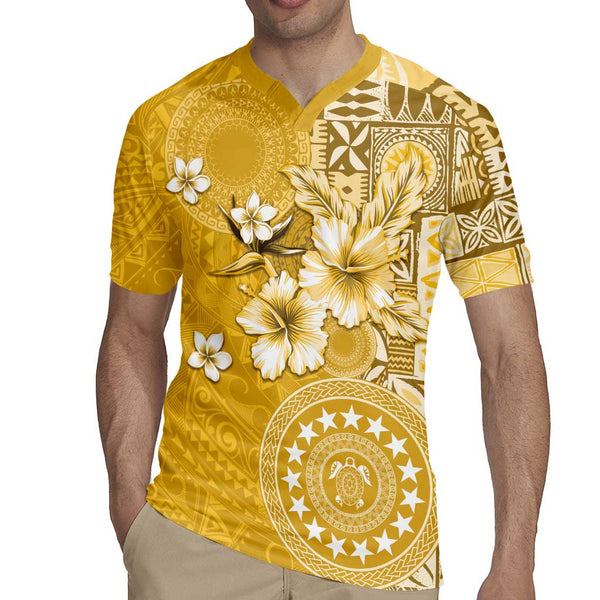 Cook Islands Rugby Jersey Yellow Hibiscus And Stars LT05
