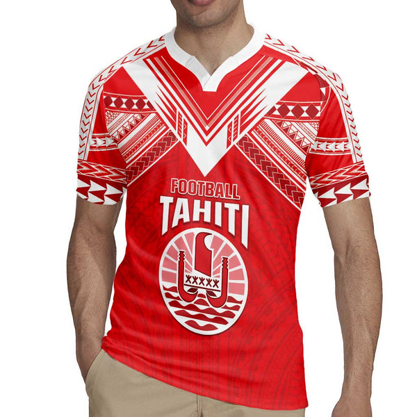 Custom Tahiti Football Rugby Jersey Coat Of Arms Polynesian Tribal ...