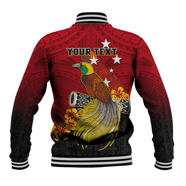 Personalized Papua New Guinea Baseball Jacket Bird Of Paradise Hibiscus ...
