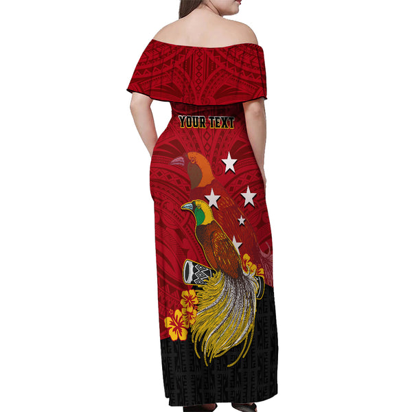 Personalized Papua New Guinea Off Shoulder Maxi Dress Bird Of Paradise ...