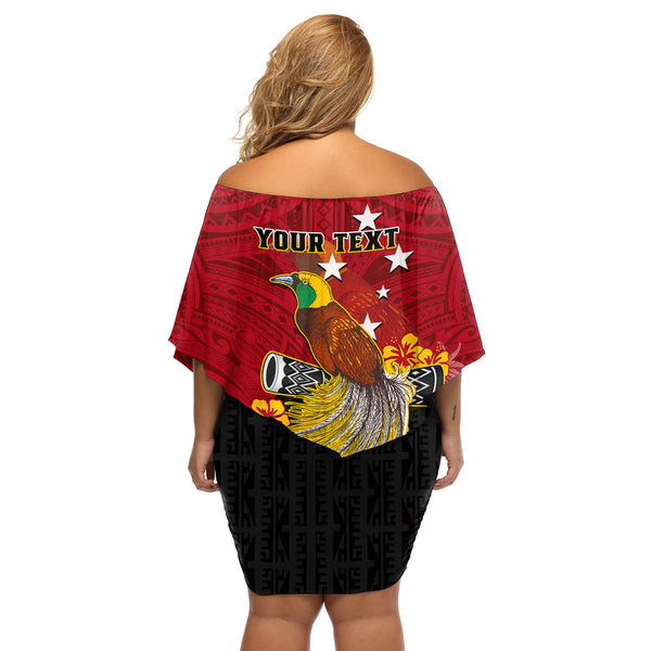 Personalized Papua New Guinea Off Shoulder Short Dress Bird Of Paradise ...