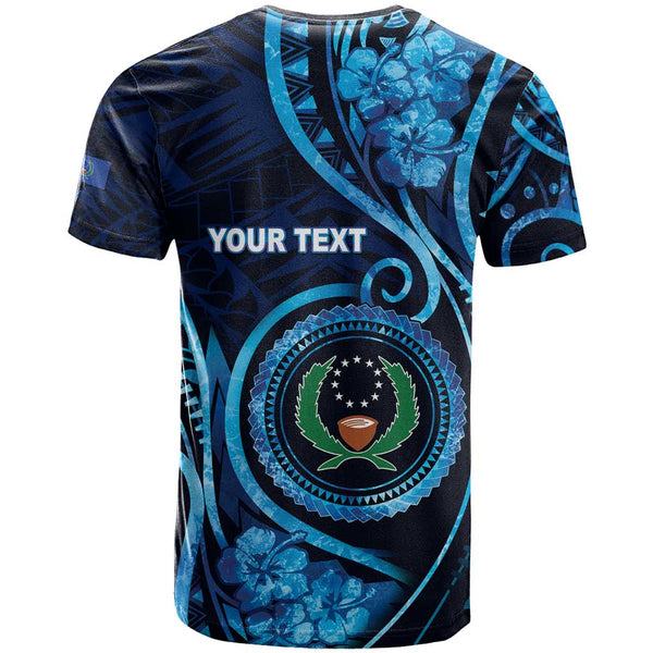 Personalised FSM Pohnpei T Shirt Ocean Floral Pattern LT05