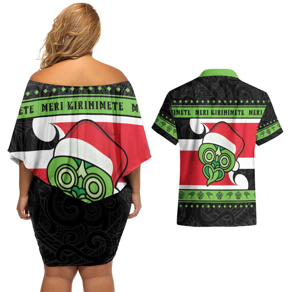 New Zealand Funny Christmas Couples Matching Off Shoulder Short Dress ...