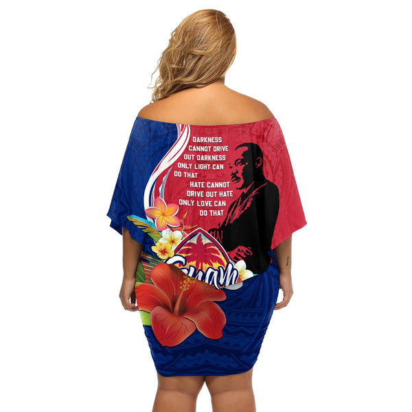 Guam Martin Luther King Jr Day Off Shoulder Short Dress LT05