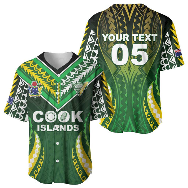 Custom Cook Islands Rugby Baseball Jersey Unique Style Green Version LT05