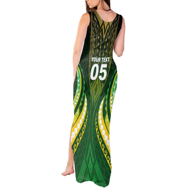 Custom Cook Islands Rugby Tank Maxi Dress Unique Style Green Version LT05