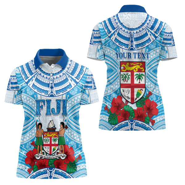 Personalised Fiji Ratu Sir Lala Sukuna Day Women Polo Shirt Hibiscus ...