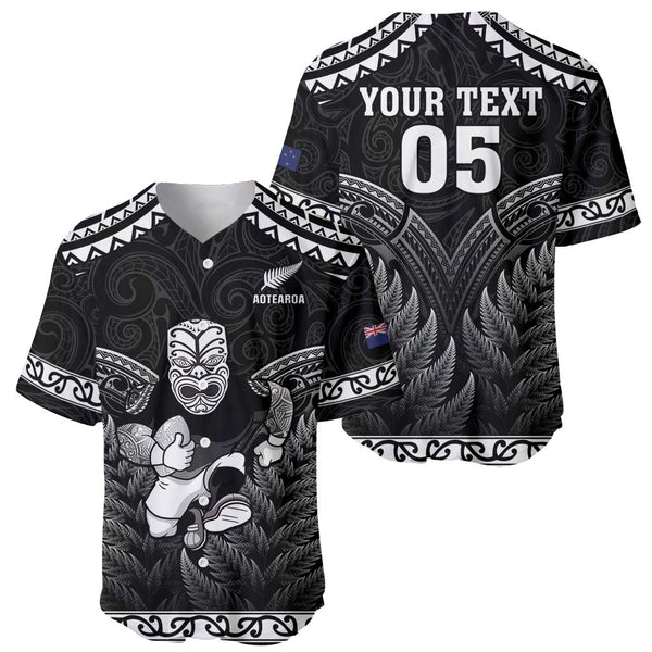 Custom New Zealand Maori Tiki Rugby Baseball Jersey Go Aotearoa Maori ...