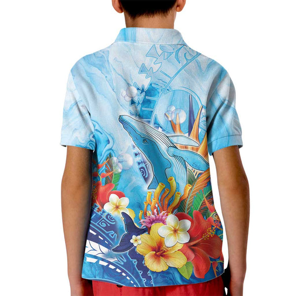 Polynesia Humpback Whale Kid Polo Shirt Ocean Style LT05