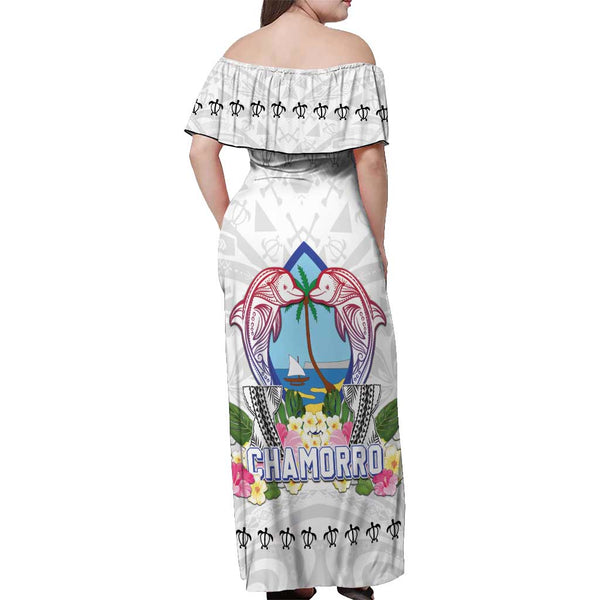 Guam Chamorro Liberation Day Off Shoulder Maxi Dress 80th Anniversary LT05