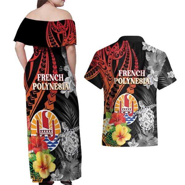 French Polynesia Bastille Day Couples Matching Off Shoulder Maxi Dress ...
