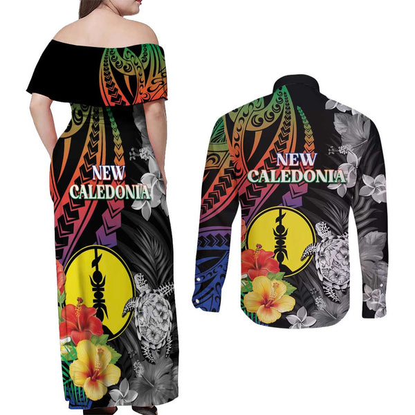 New Caledonia Bastille Day Couples Matching Off Shoulder Maxi Dress and ...