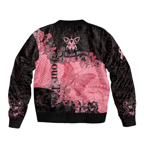 Personalized Breast Cancer Bomber Jacket Survivor Polynesian Ribbon ...