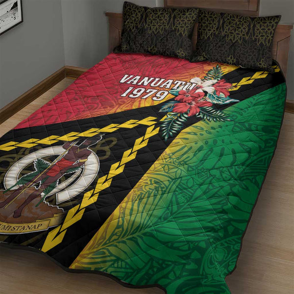Happy Vanuatu Constitution Day Quilt Bed Set Flag Style With Sand ...