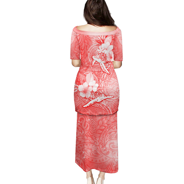 Polynesia Sea Turtle Couple Puletasi Happy Valentine Day Red LT05