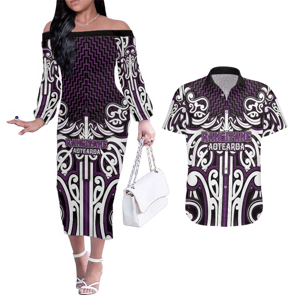 Custom Aotearoa Rangitane Couples Matching Off The Shoulder Long Sleeve ...