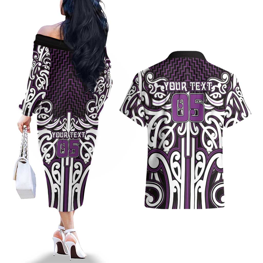 Custom Aotearoa Rangitane Couples Matching Off The Shoulder Long Sleeve ...