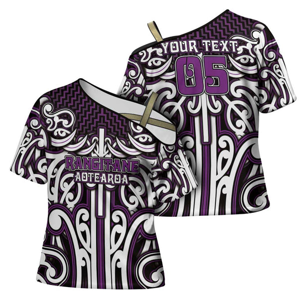 Custom Aotearoa Rangitane Cross Shoulder Shirt Maori Tribal Pattern Mix ...