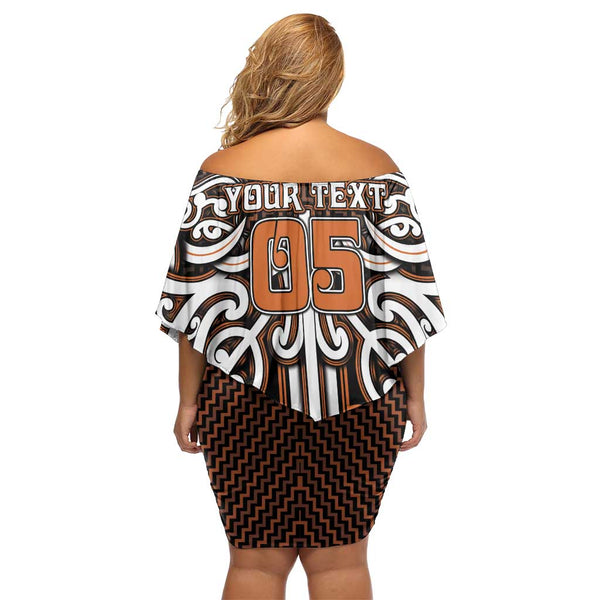 Custom Aotearoa Waikato Off Shoulder Short Dress Maori Tribal Pattern ...