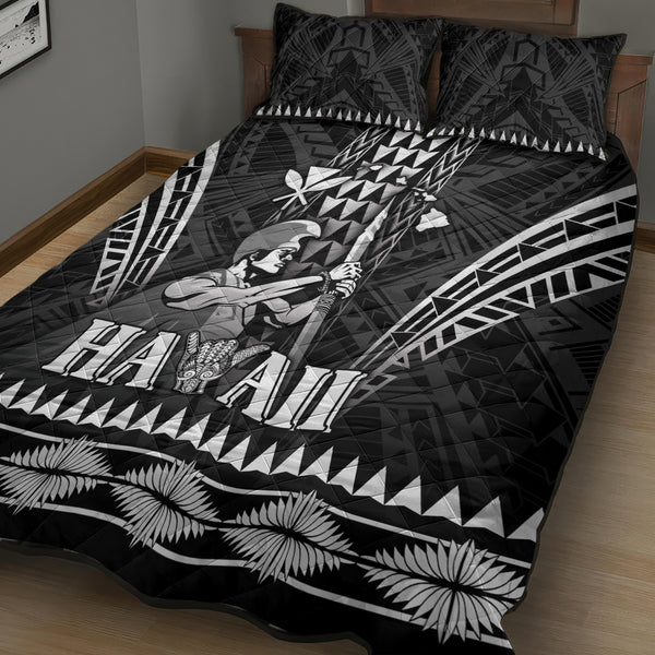 Hawaii Happy King Kamehameha Day Quilt Bed Set Kakau Pattern LT05