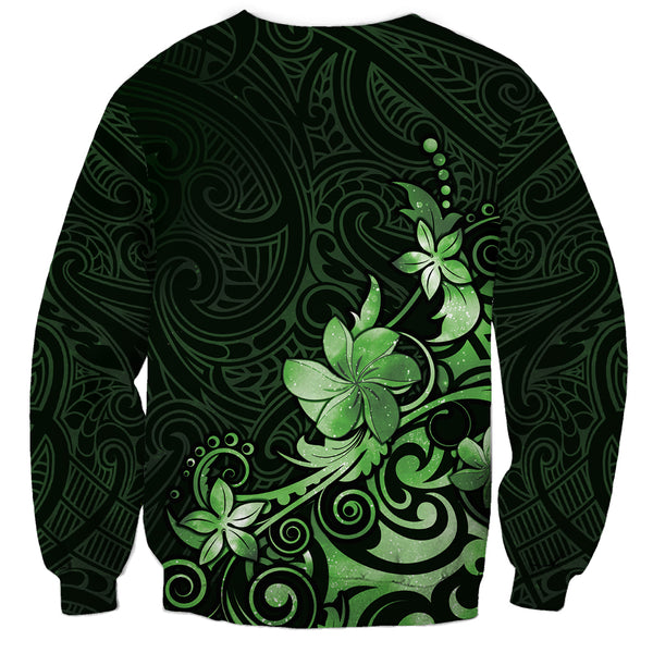 Matariki New Zealand Sweatshirt Maori Pattern Green Galaxy LT05